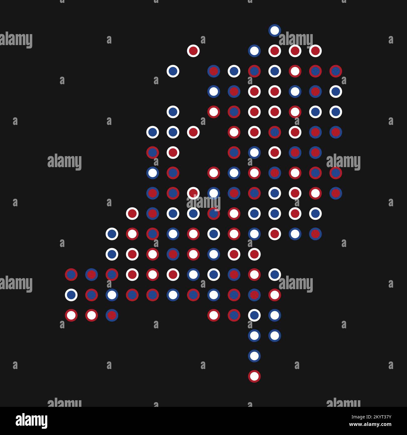 Netherlands Map Silhouette Pixelated generative pattern illustration ...