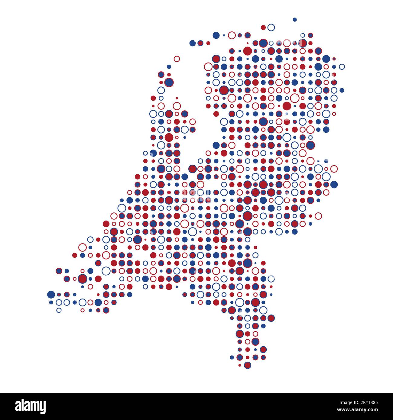 Netherlands Map Silhouette Pixelated generative pattern illustration ...