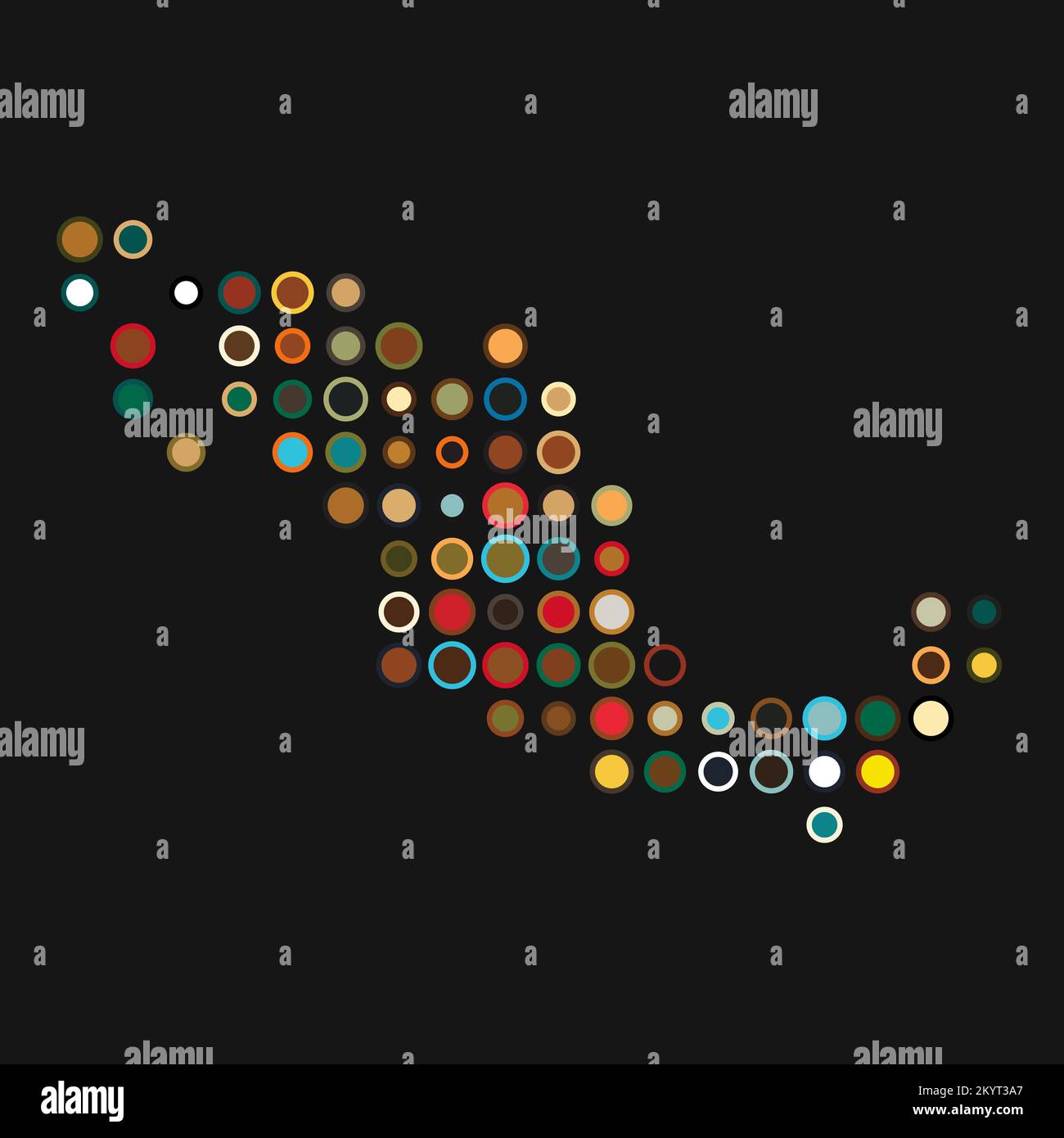 Mexico Map Silhouette Pixelated generative pattern illustration Stock ...