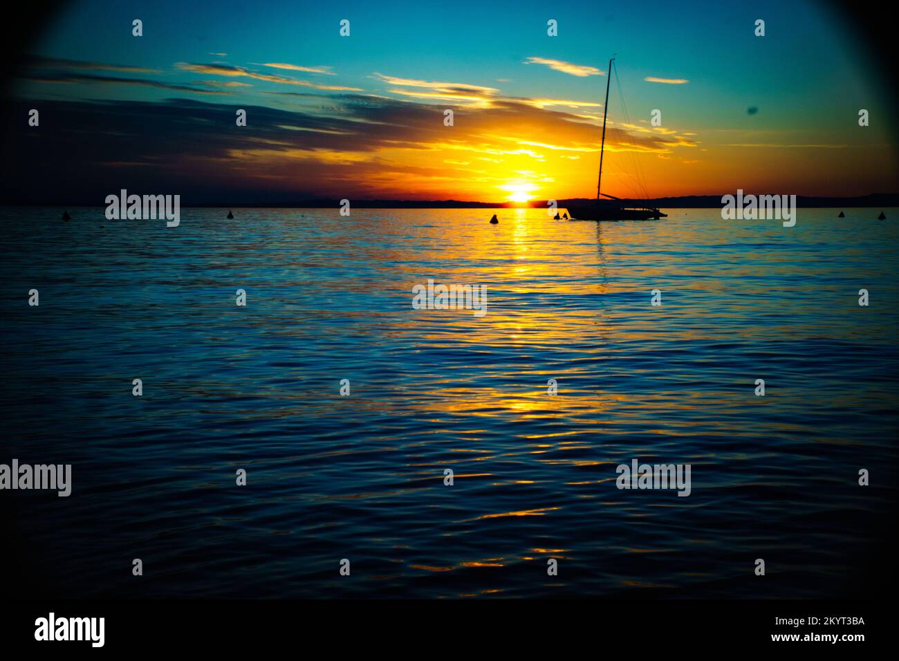 Lake sunset Italy Stock Photo - Alamy