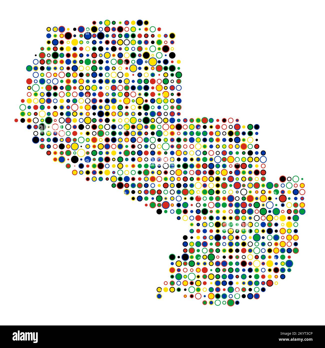 Paraguay Map Silhouette Pixelated generative pattern illustration Stock ...