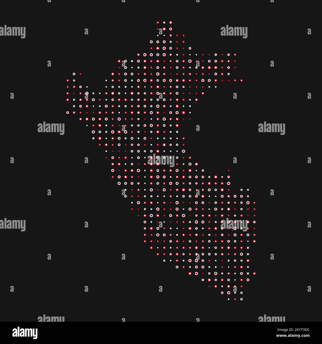 Peru Map Silhouette Pixelated generative pattern illustration Stock ...