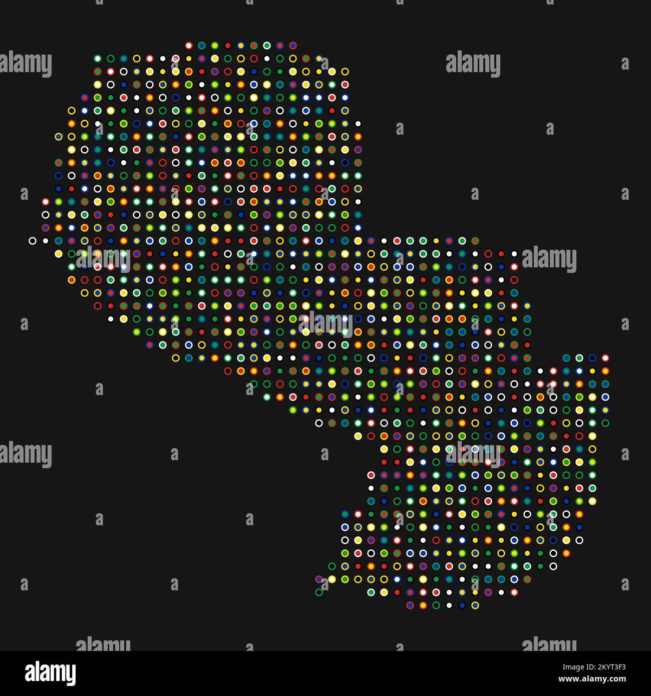 Paraguay Map Silhouette Pixelated generative pattern illustration Stock ...