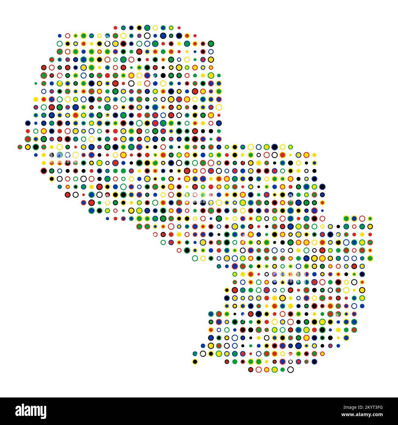 Paraguay Map Silhouette Pixelated generative pattern illustration Stock ...
