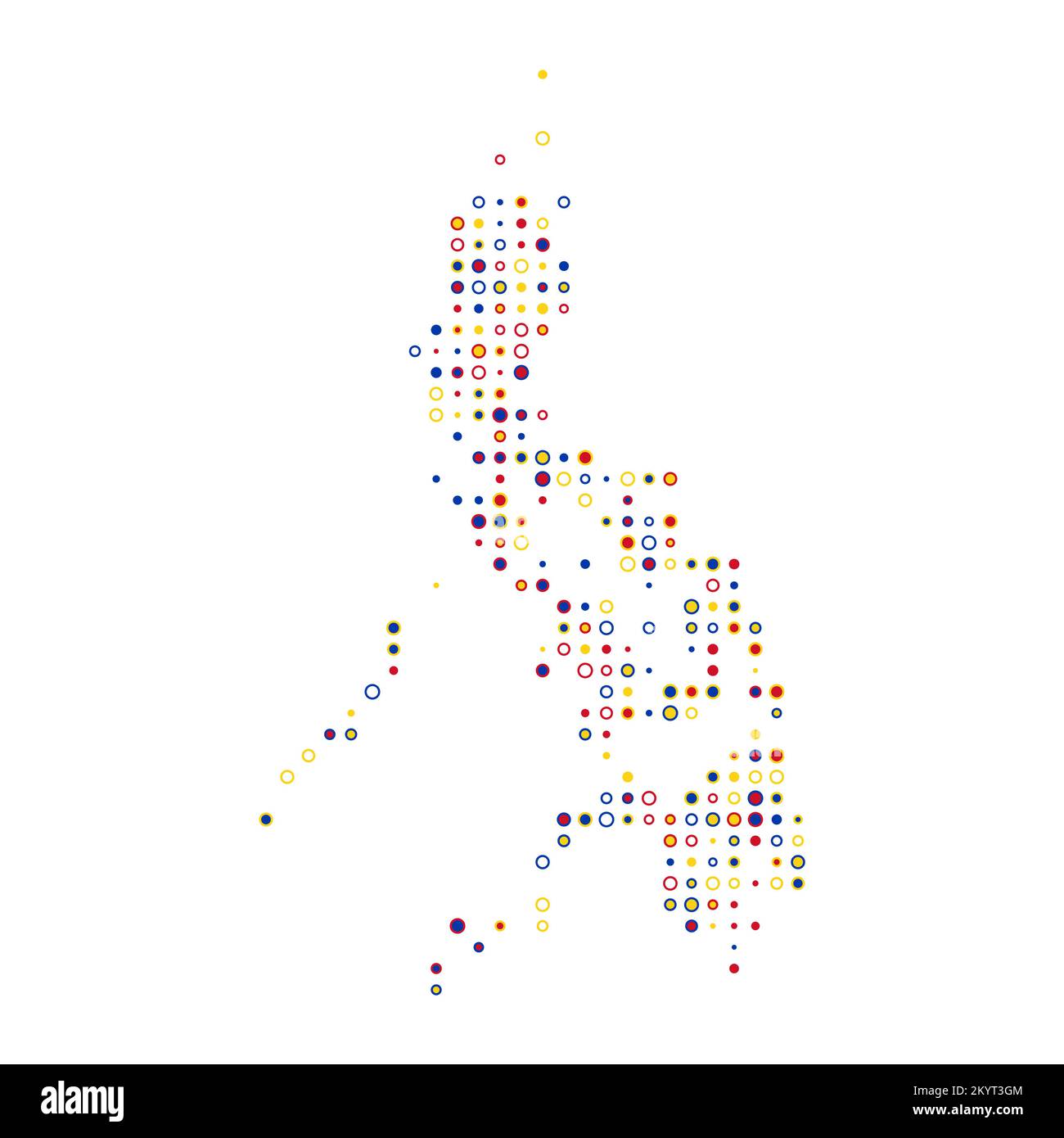 Philippines Map Silhouette Pixelated generative pattern illustration ...