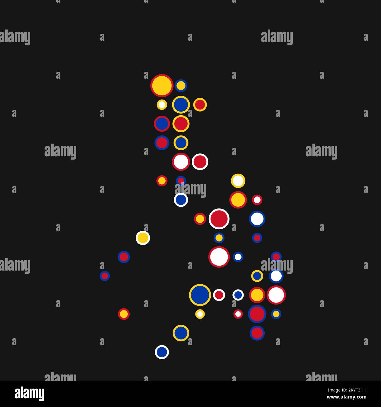 Philippines Map Silhouette Pixelated generative pattern illustration ...