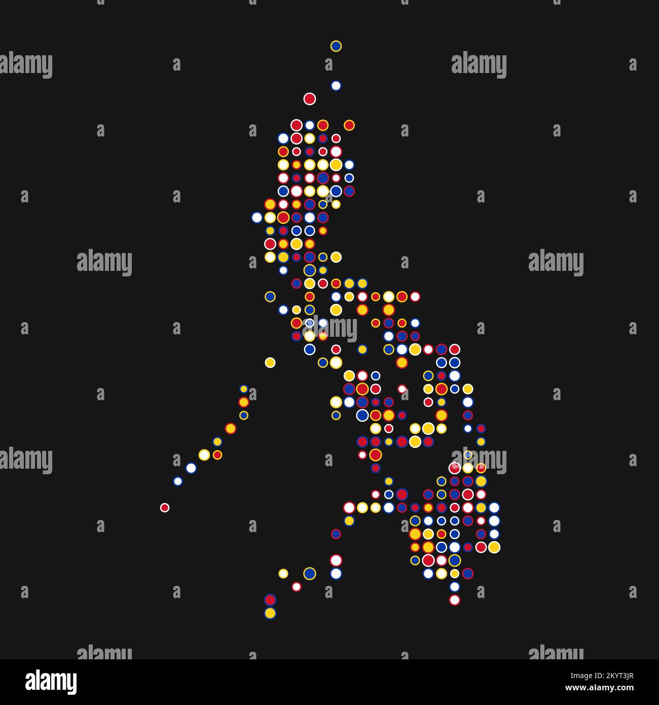 Philippines Map Silhouette Pixelated generative pattern illustration ...