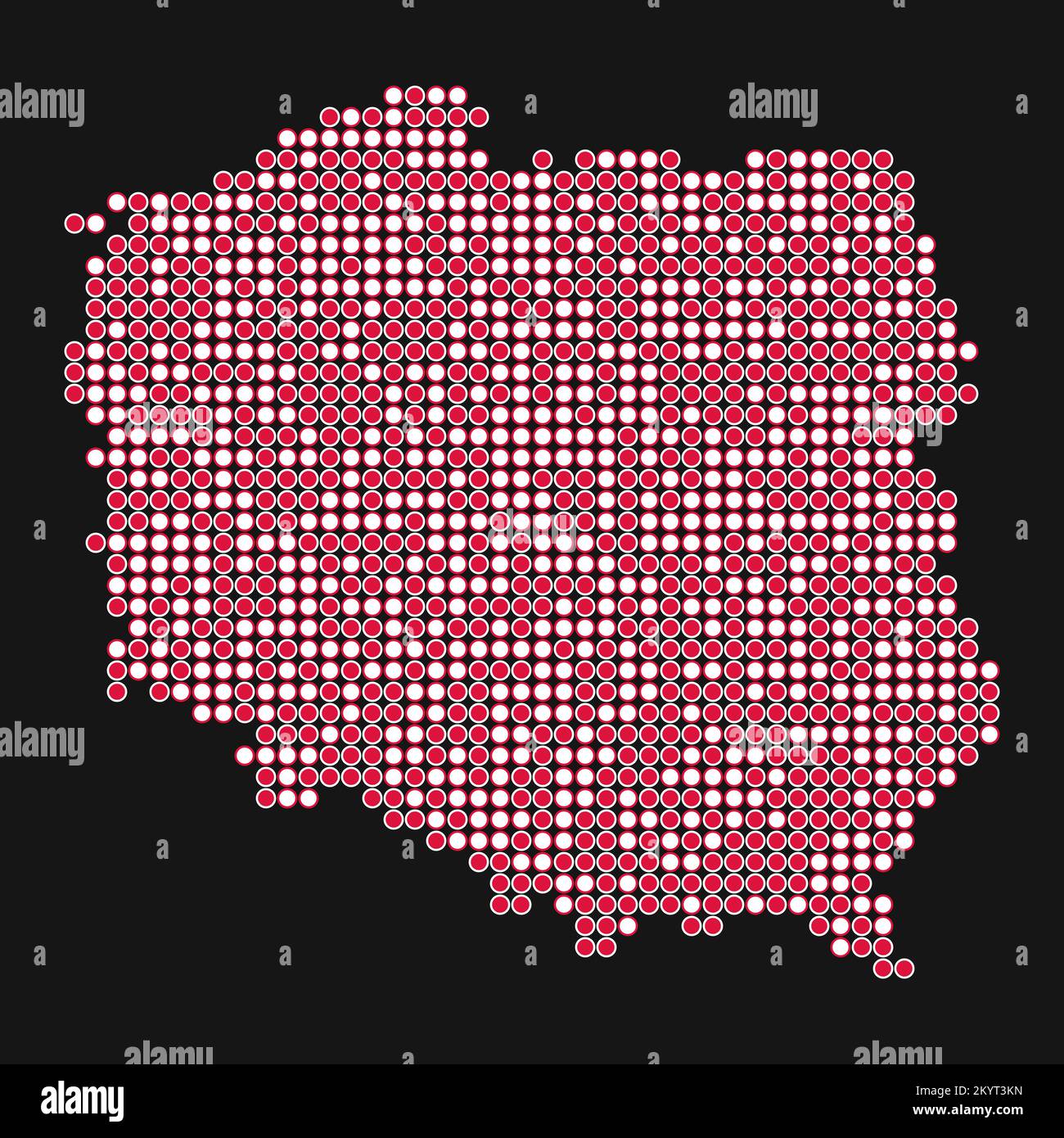 Poland Map Silhouette Pixelated generative pattern illustration Stock ...
