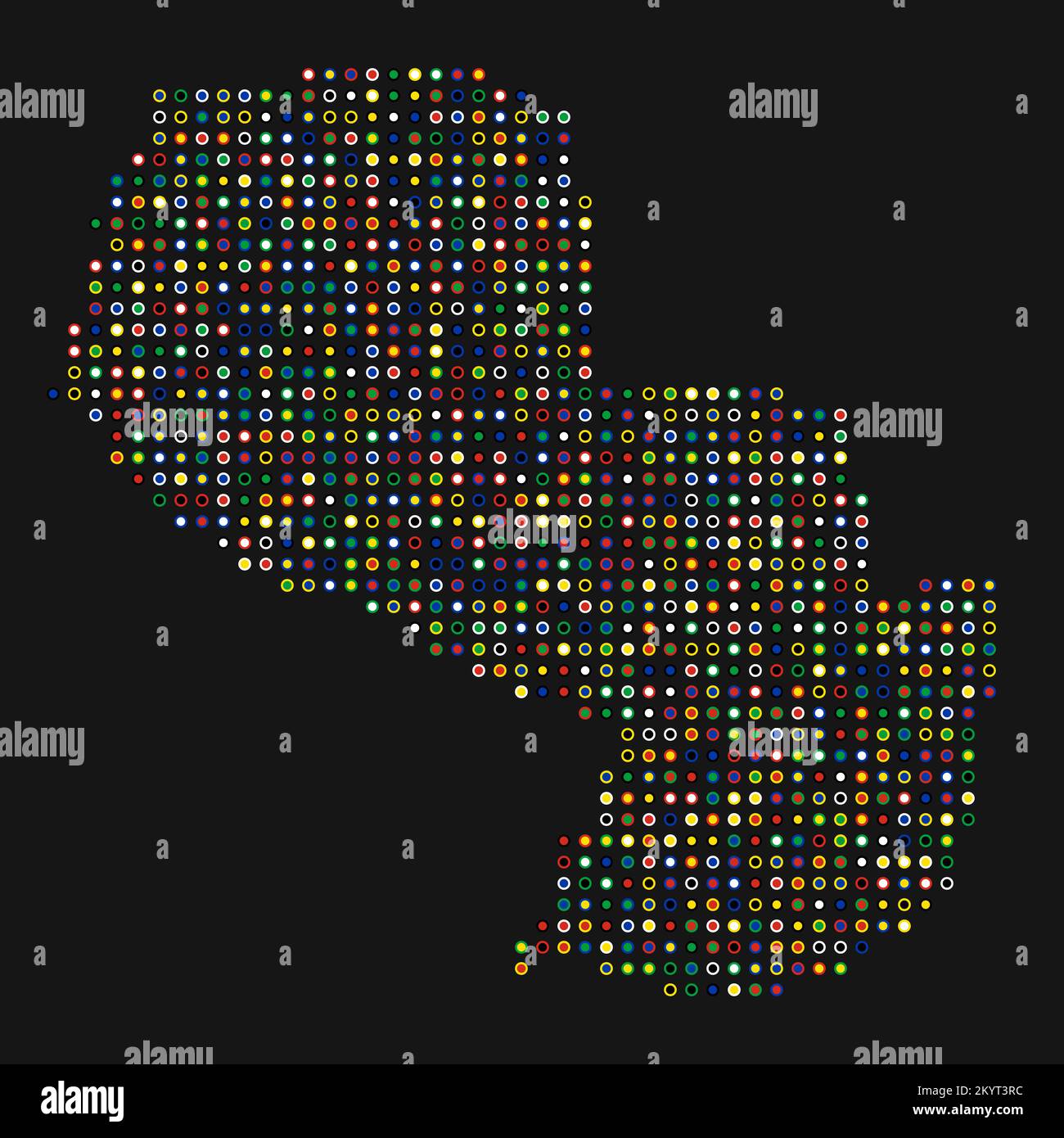 Paraguay Map Silhouette Pixelated generative pattern illustration Stock ...
