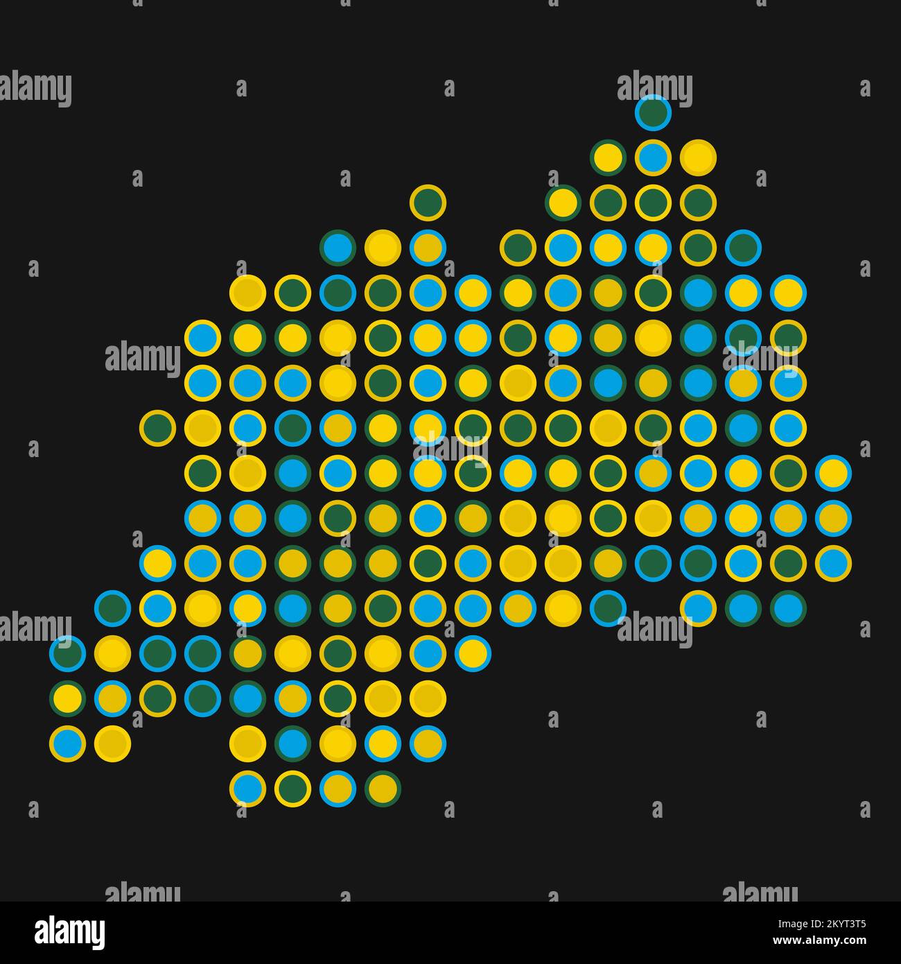 Rwanda Map Silhouette Pixelated generative pattern illustration Stock ...