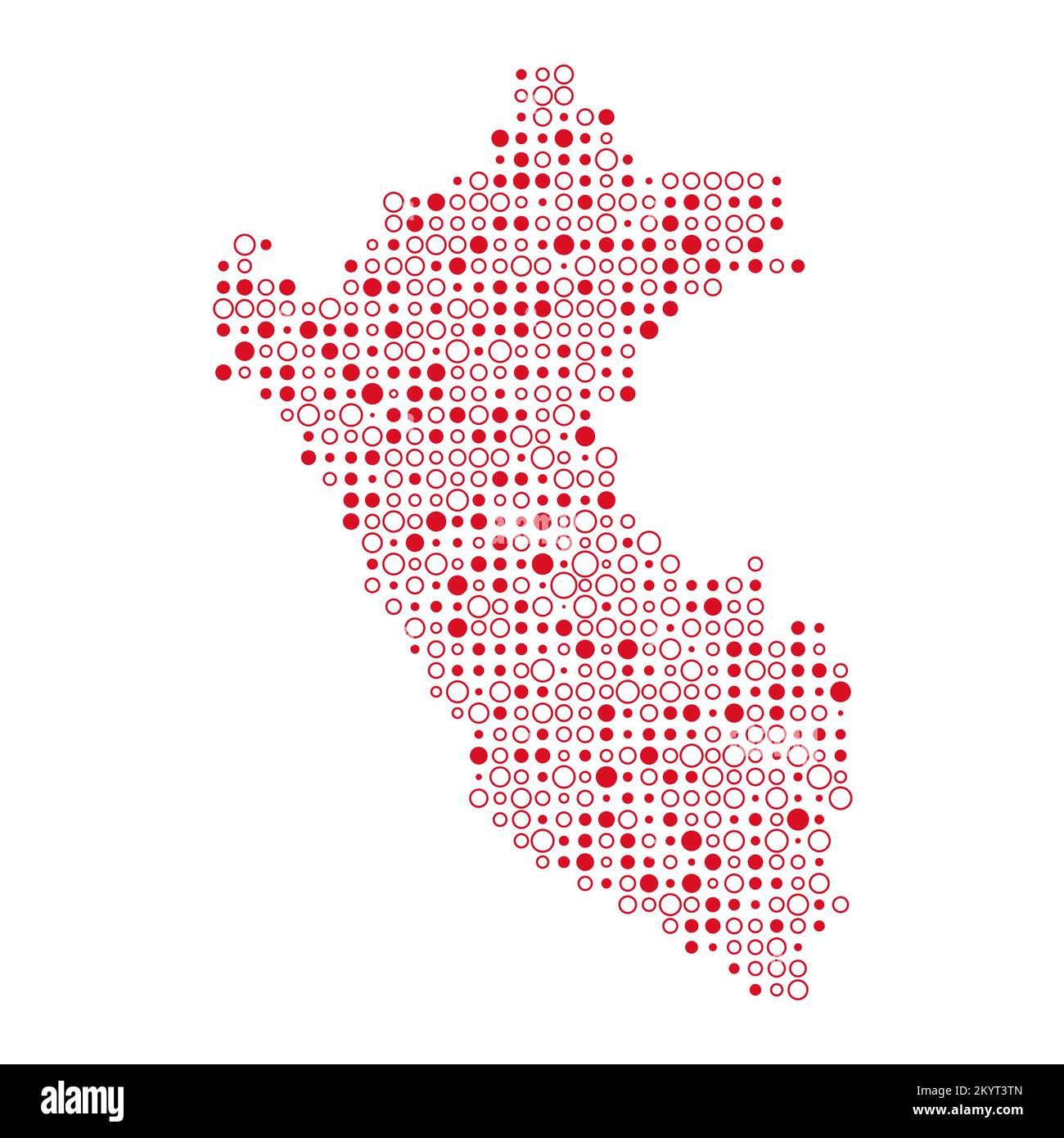 Peru Map Silhouette Pixelated generative pattern illustration Stock ...