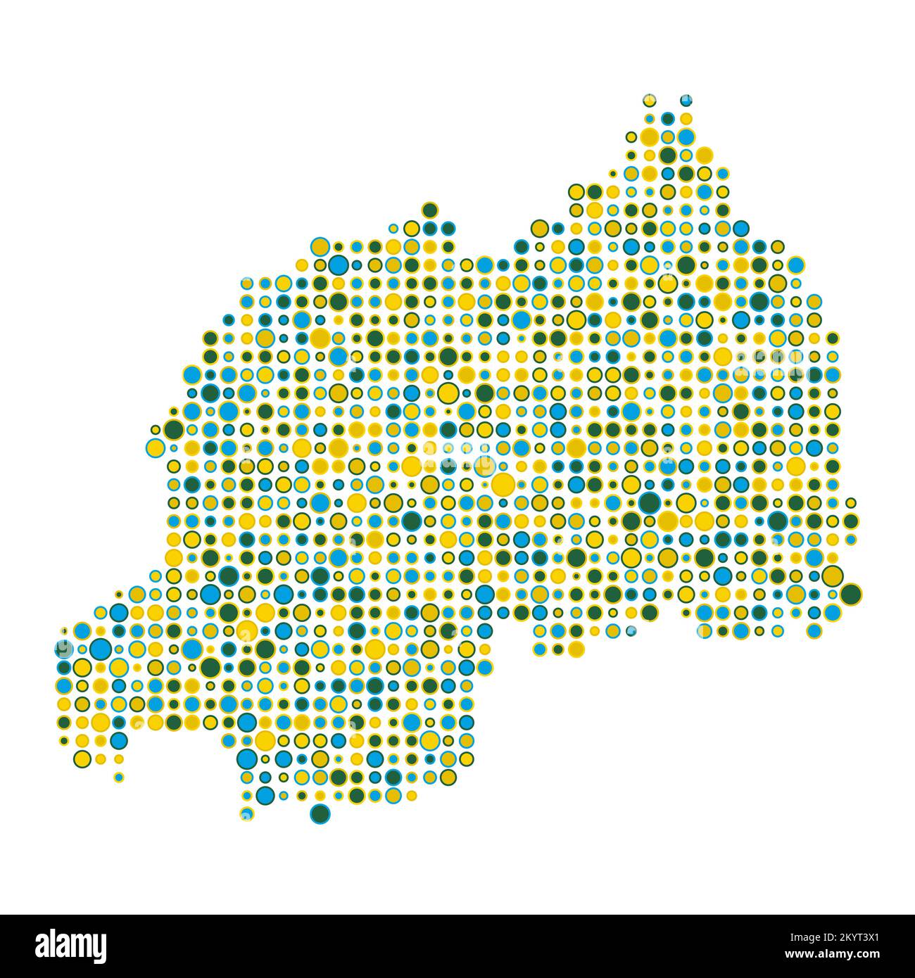 Rwanda Map Silhouette Pixelated generative pattern illustration Stock ...