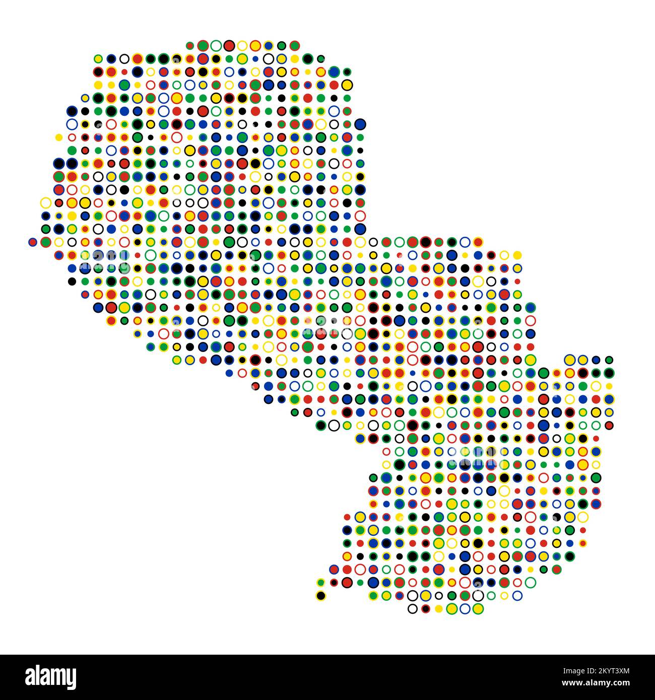 Paraguay Map Silhouette Pixelated generative pattern illustration Stock ...