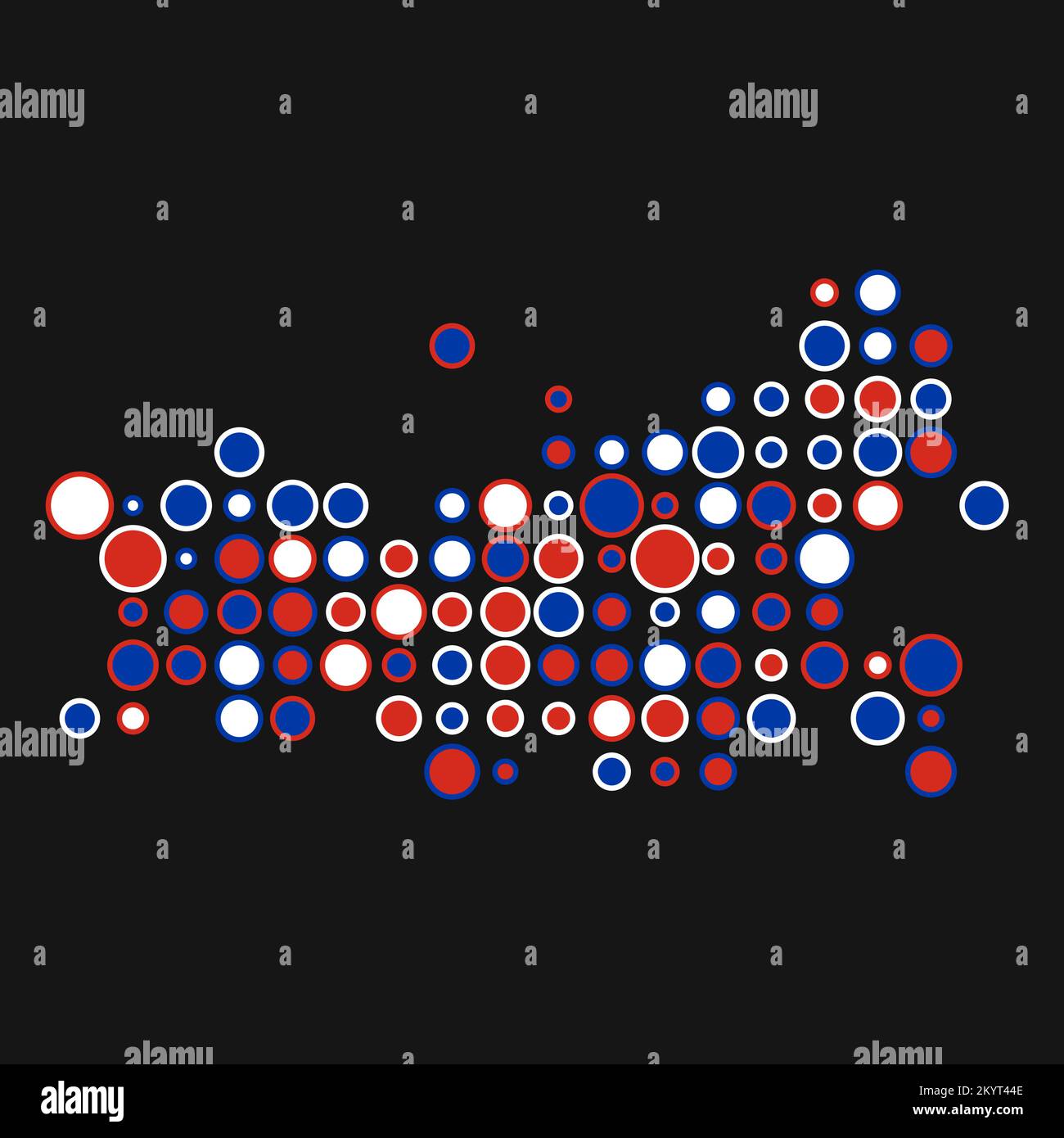 Russia Map Silhouette Pixelated generative pattern illustration Stock ...
