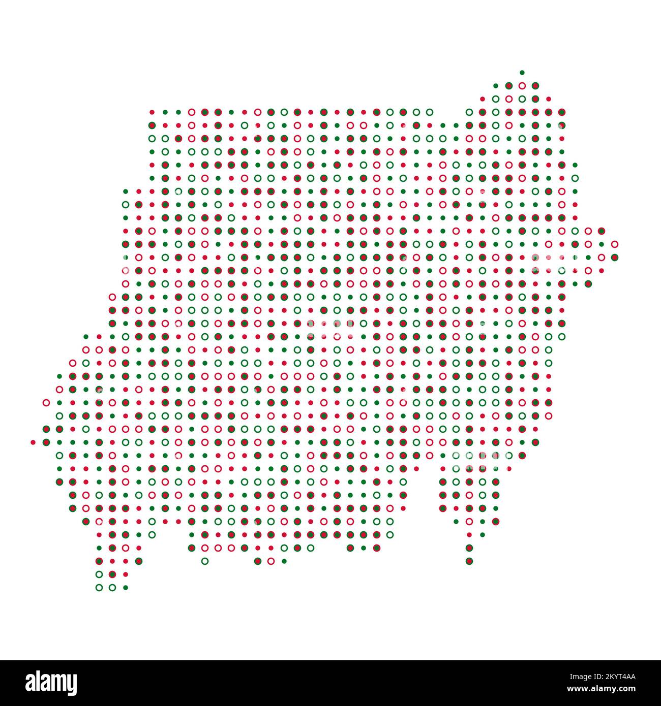 Sudan Map Silhouette Pixelated generative pattern illustration Stock ...