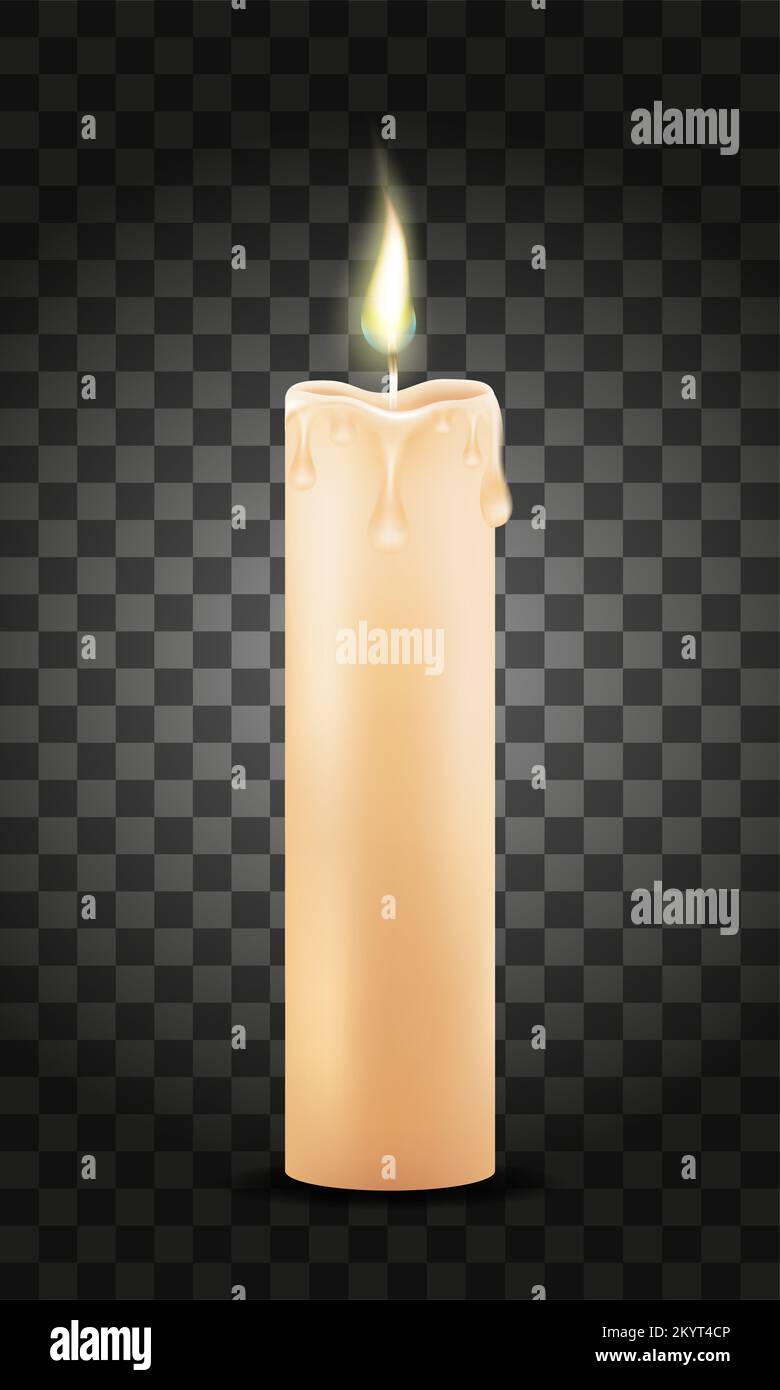 burning wax candle vector illustration isolated on transparent ...