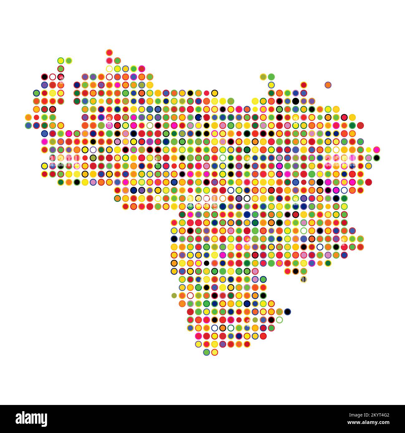 Venezuela Map Silhouette Pixelated generative pattern illustration ...