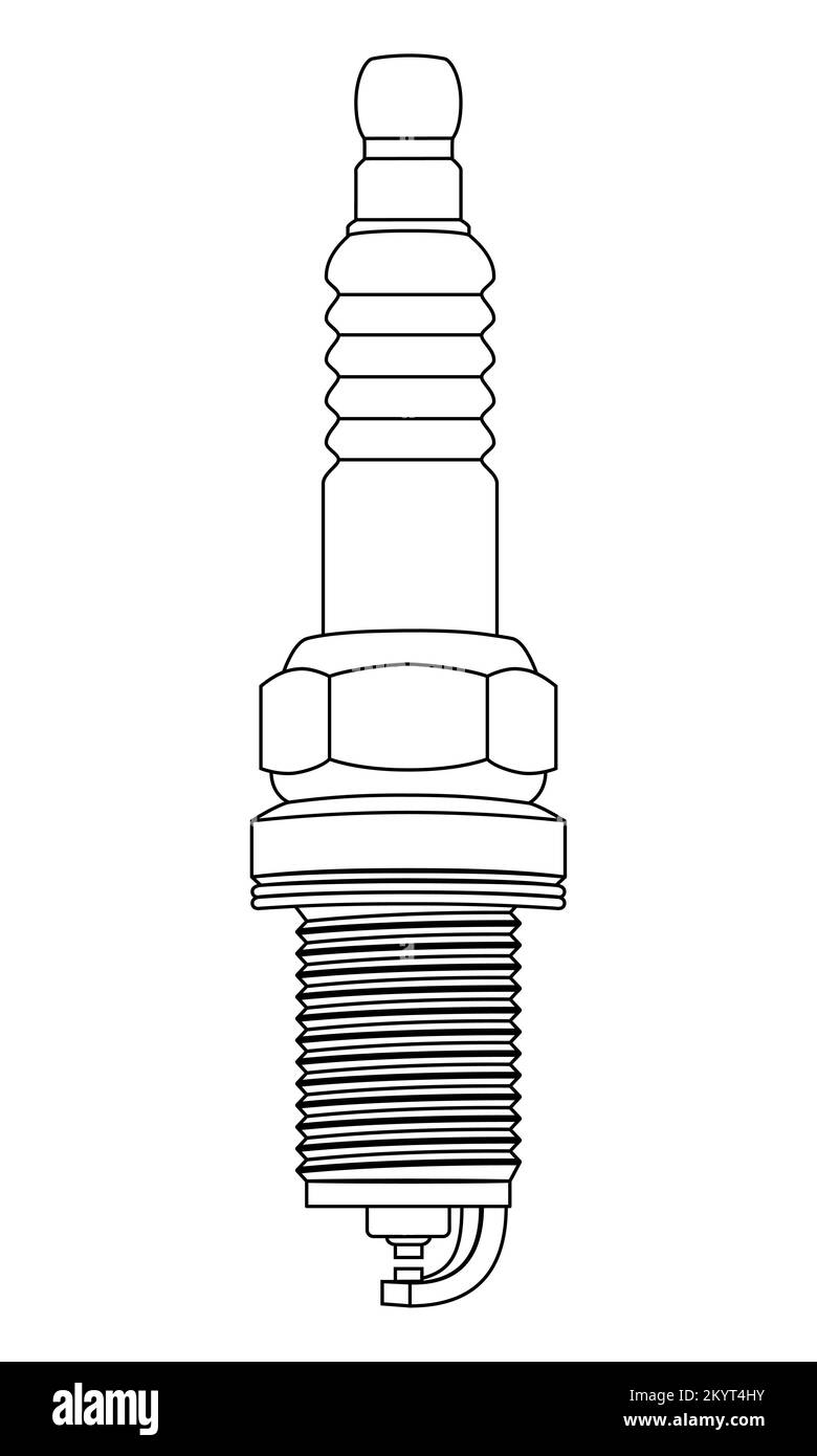 automotive spark plug vector illustration isolated on white background ...