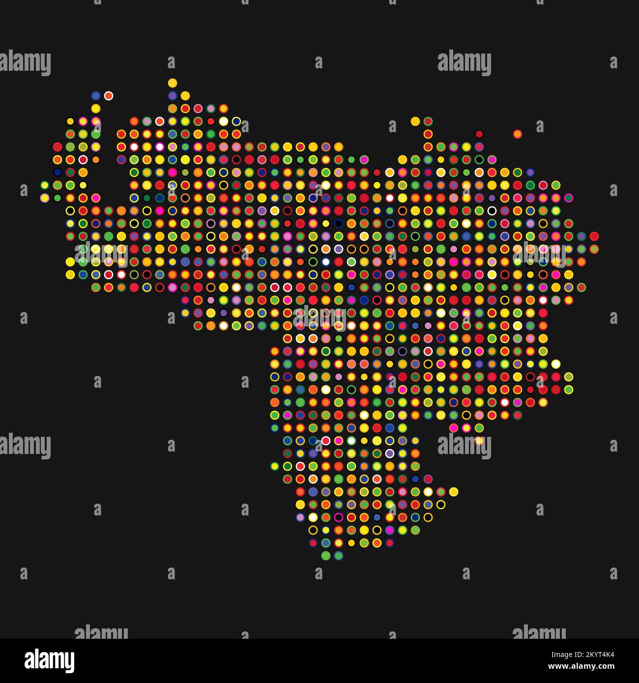 Venezuela Map Silhouette Pixelated generative pattern illustration ...
