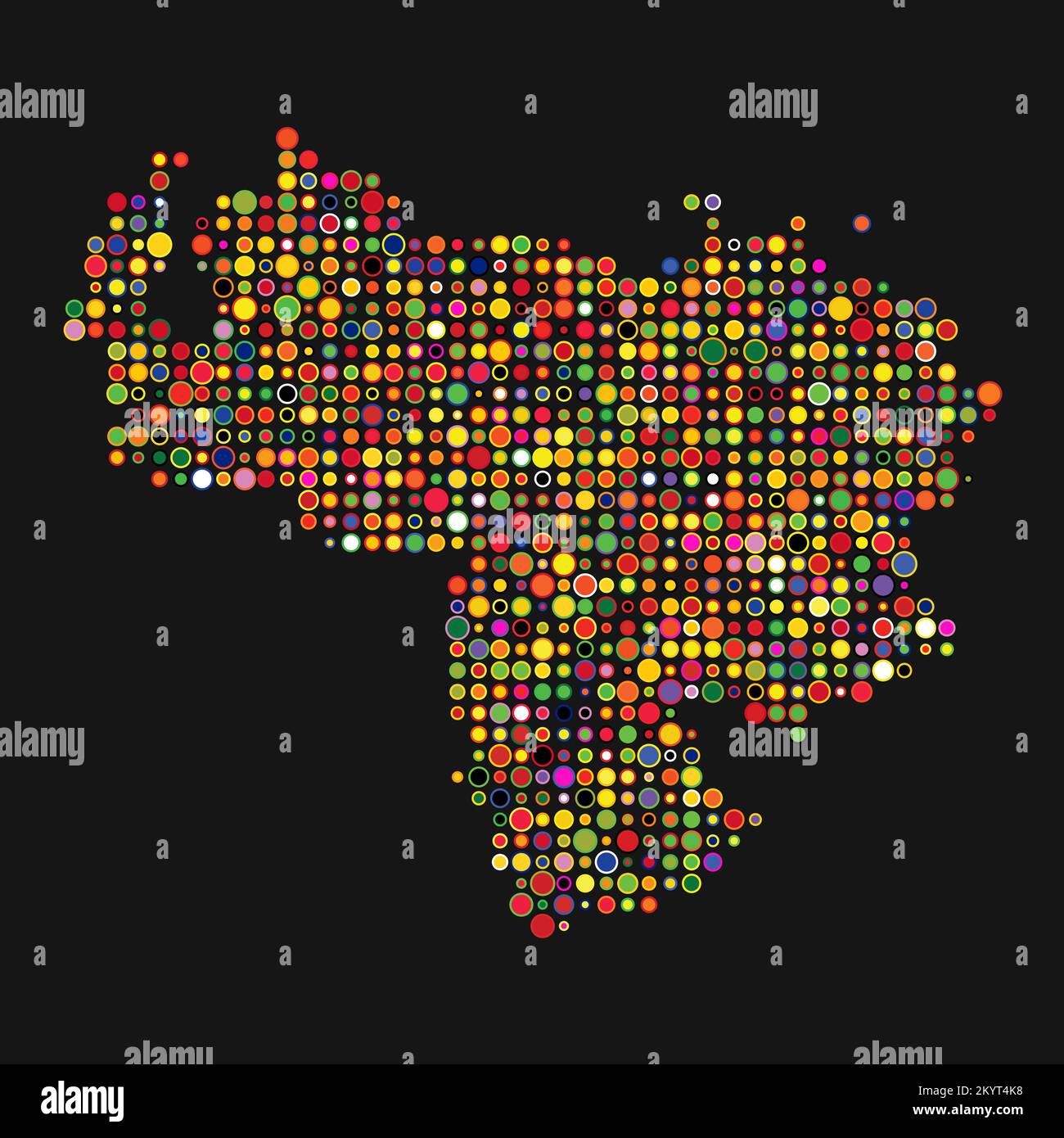 Venezuela Map Silhouette Pixelated generative pattern illustration ...