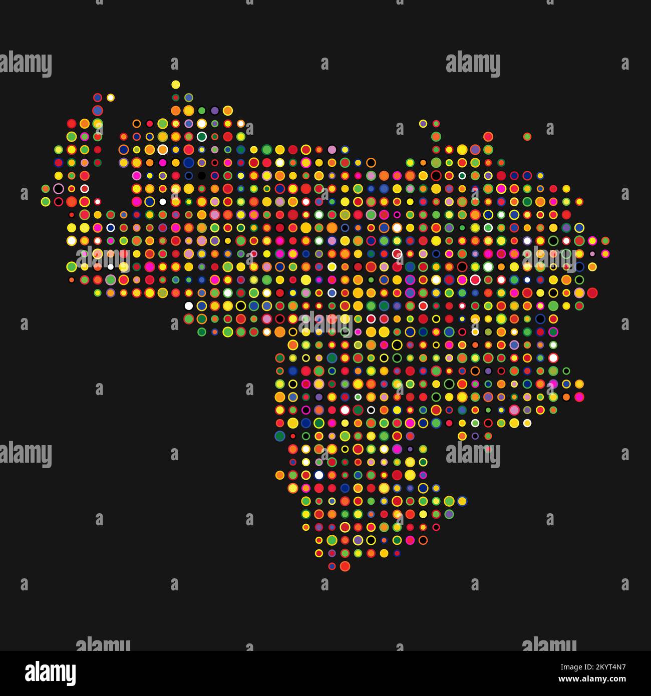 Venezuela Map Silhouette Pixelated generative pattern illustration ...