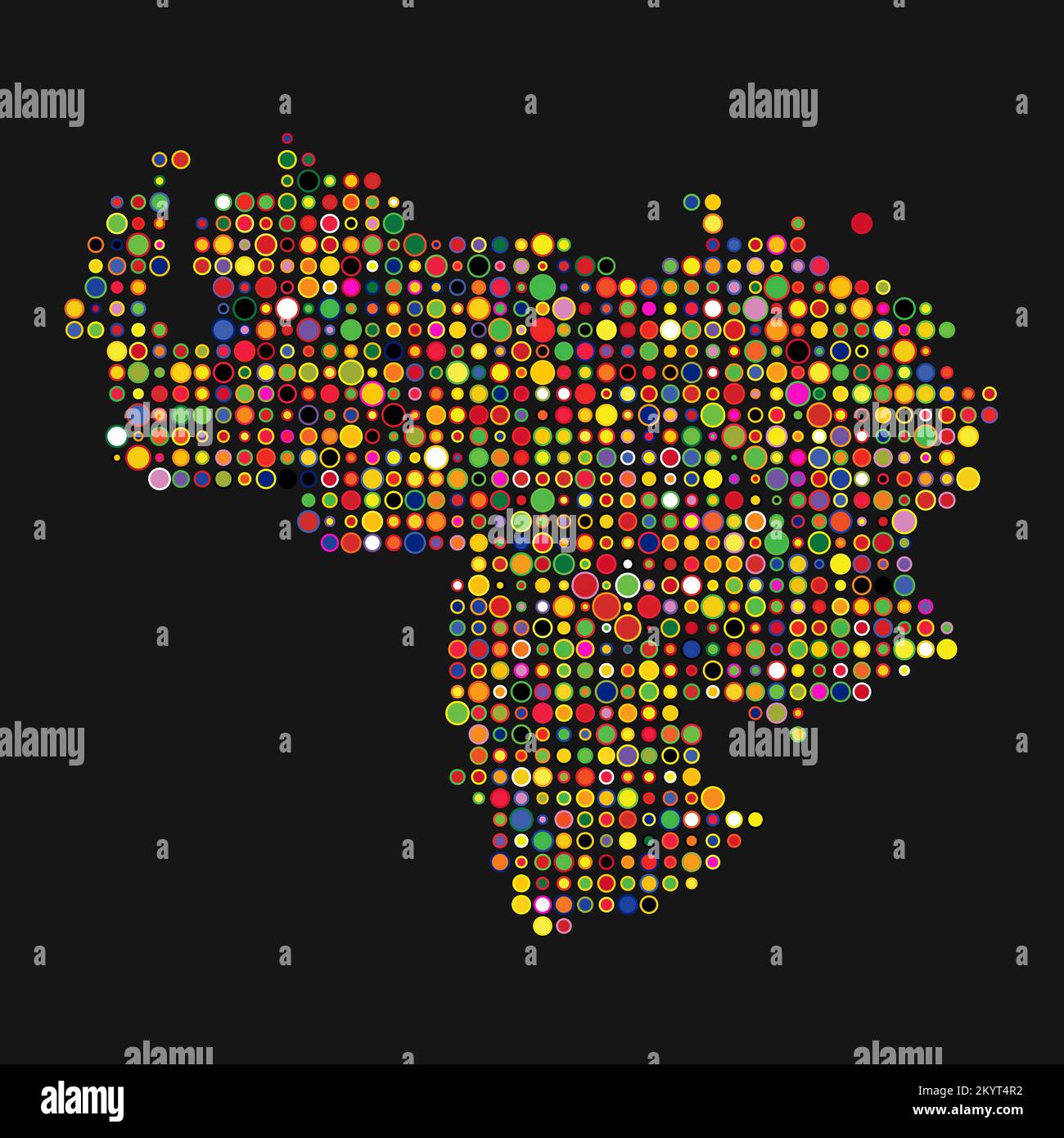 Venezuela Map Silhouette Pixelated generative pattern illustration ...