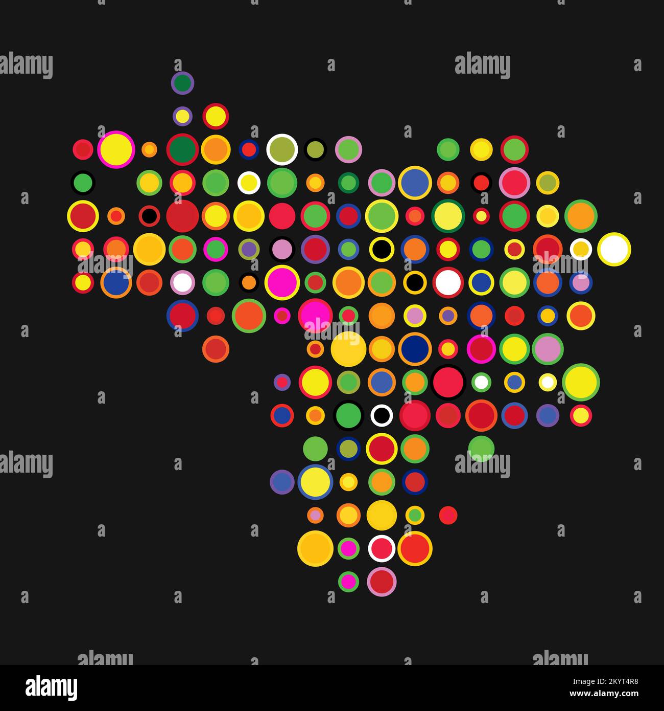 Venezuela Map Silhouette Pixelated generative pattern illustration ...