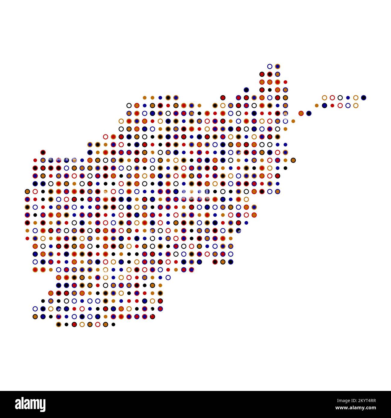 Afghanistan Map Silhouette Pixelated generative pattern illustration ...