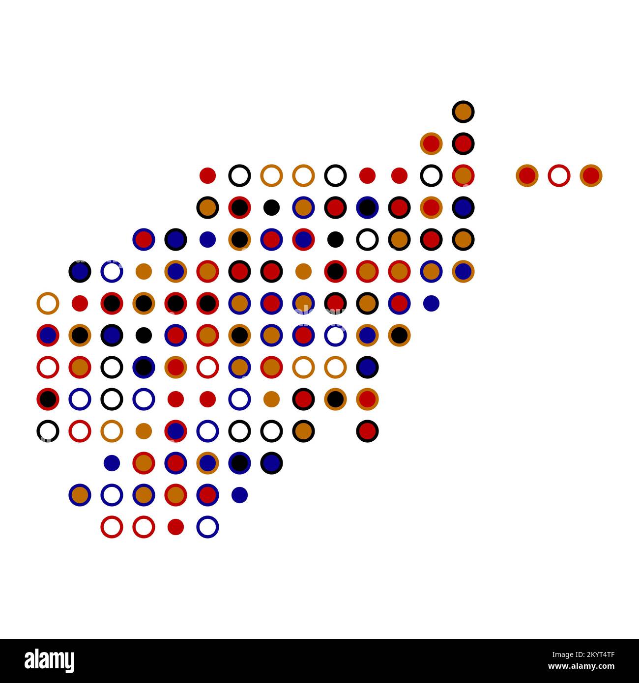 Afghanistan Map Silhouette Pixelated generative pattern illustration ...