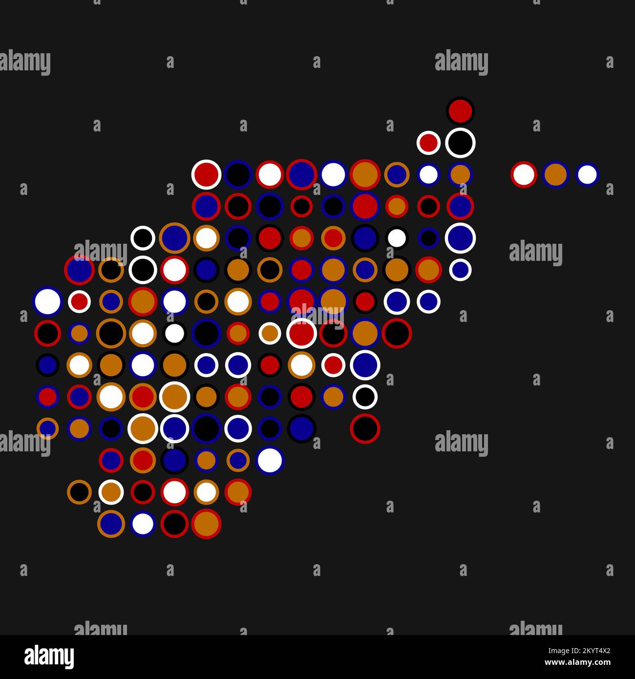 Afghanistan Map Silhouette Pixelated generative pattern illustration ...