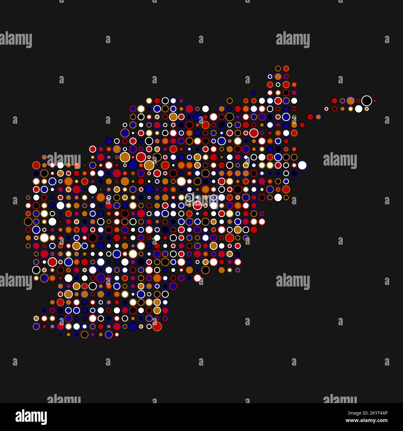 Afghanistan Map Silhouette Pixelated generative pattern illustration ...