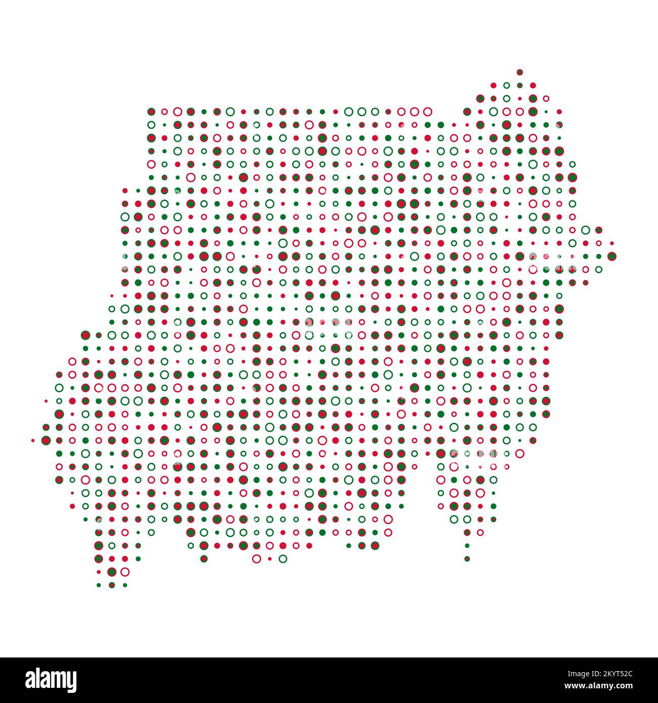 Sudan Map Silhouette Pixelated generative pattern illustration Stock ...
