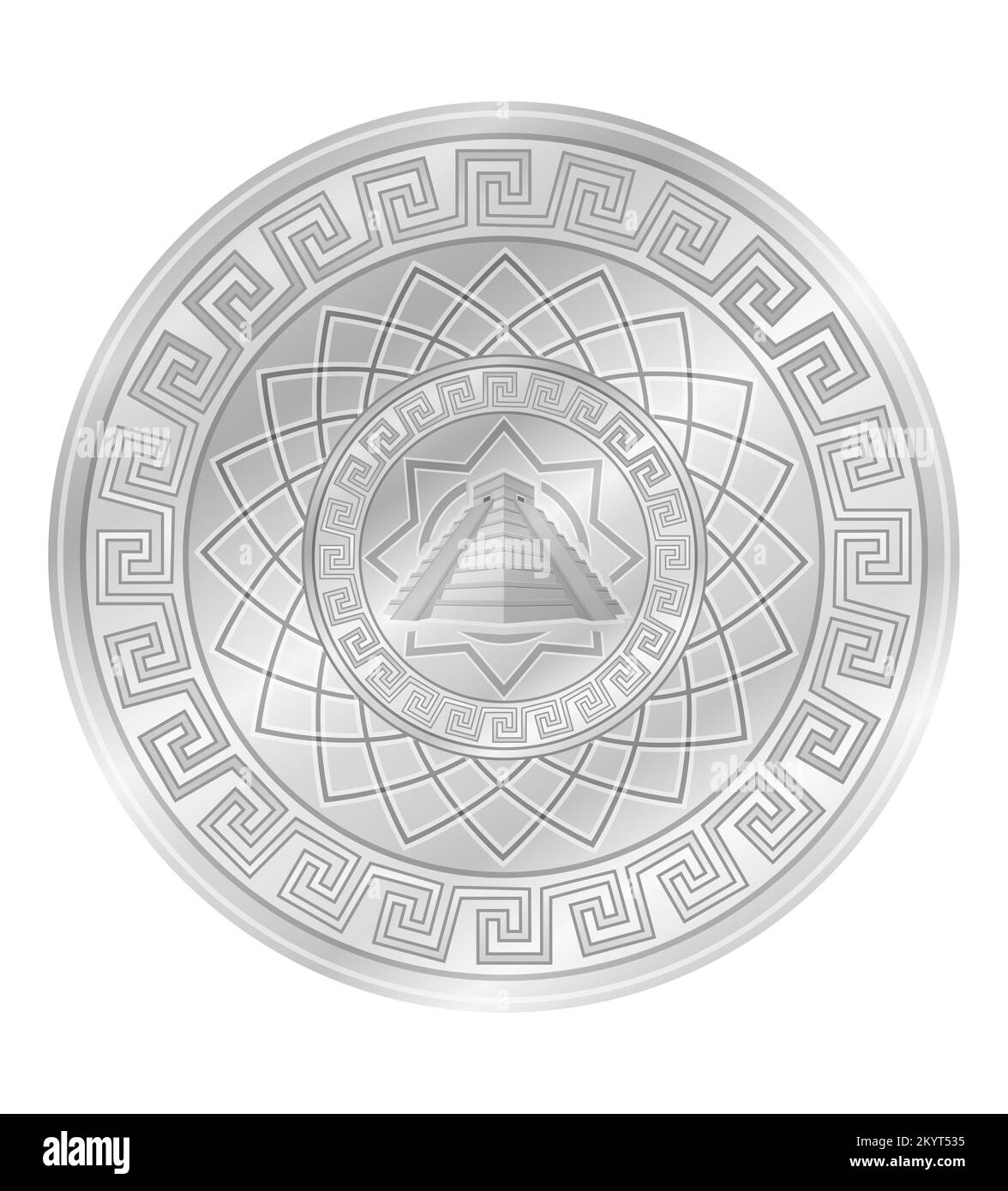 mayan ancient coin vector illustration isolated on white background ...