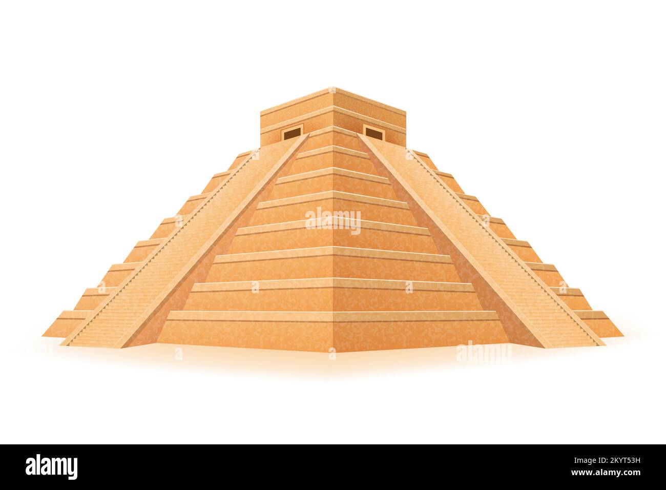 ancient mayan pyramid vector illustration isolated on white background ...