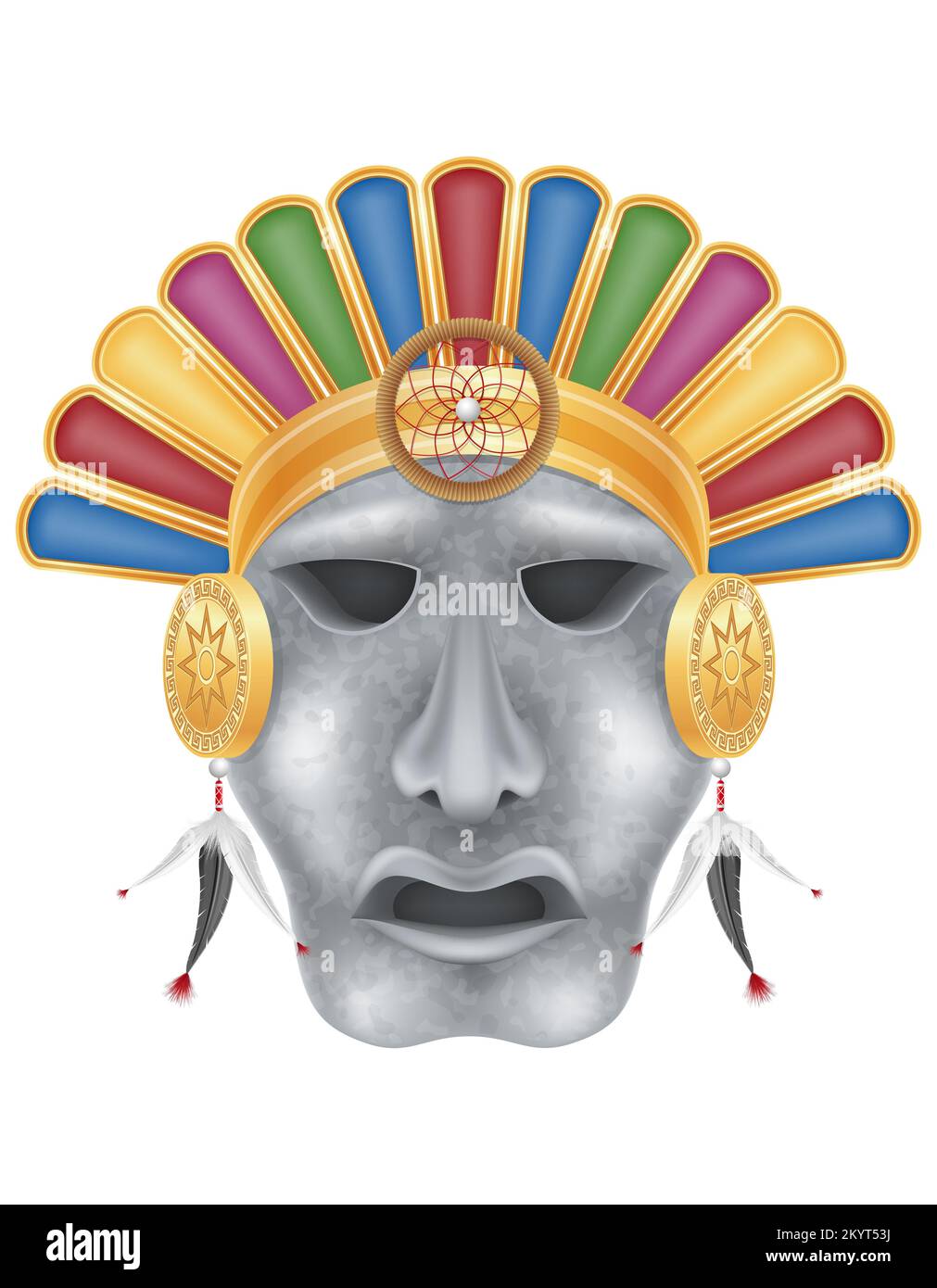 maya ancient ritual mask vector illustration isolated on white ...