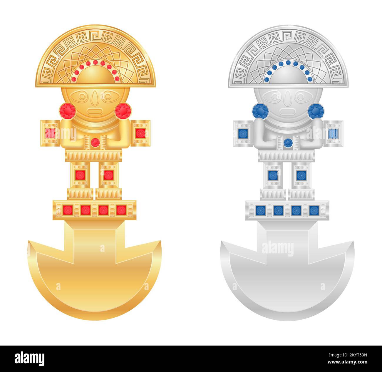 mayan ancient amulet talisman vector illustration isolated on white ...