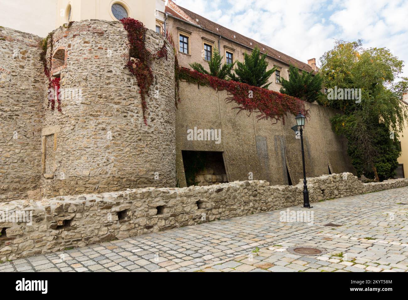 Bastion and concrete substitution of Medieval town wall, Bailey ...
