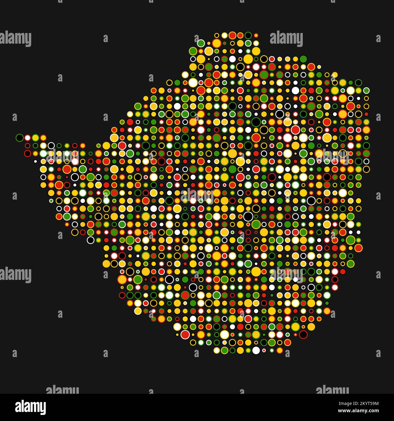 Zimbabwe Map Silhouette Pixelated generative pattern illustration Stock ...