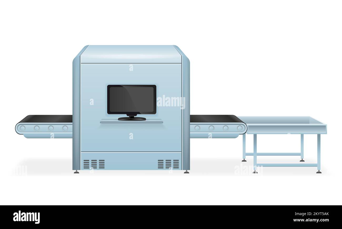 airport baggage scanner vector illustration isolated on white ...