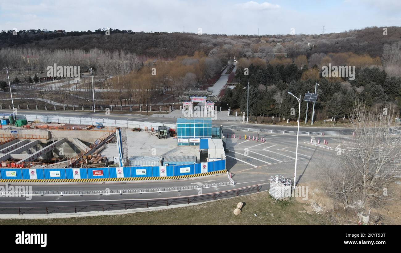 Aerial photo shows the construction site of Dongling Park Station of ...