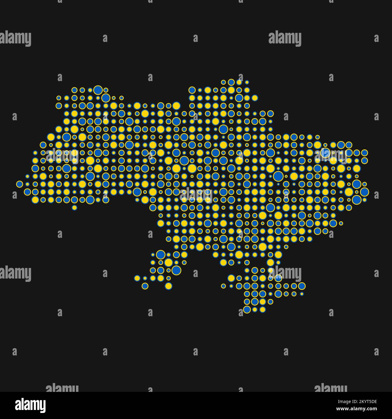 Ukraine Map Silhouette Pixelated generative pattern illustration Stock ...