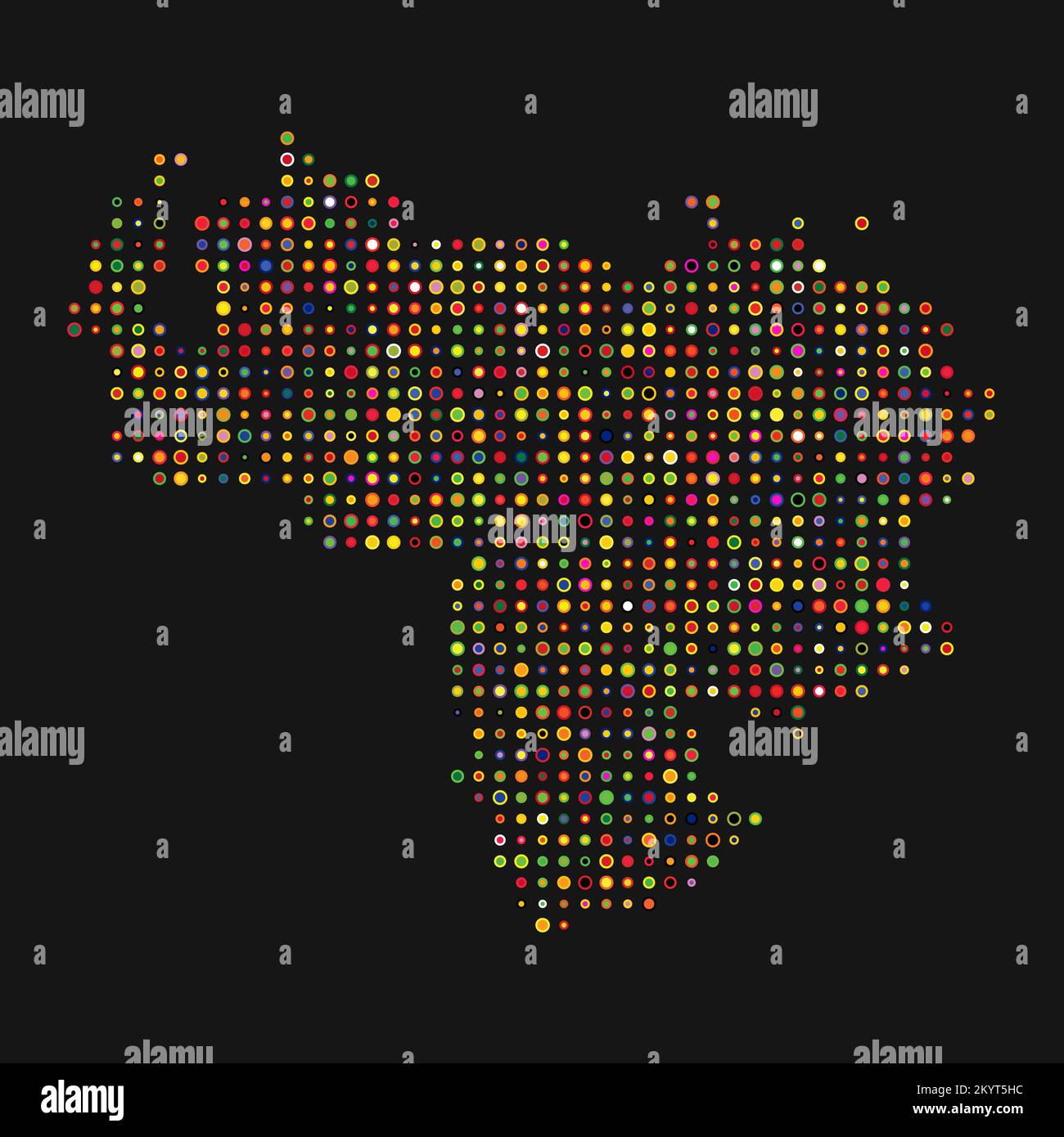 Venezuela Map Silhouette Pixelated generative pattern illustration ...