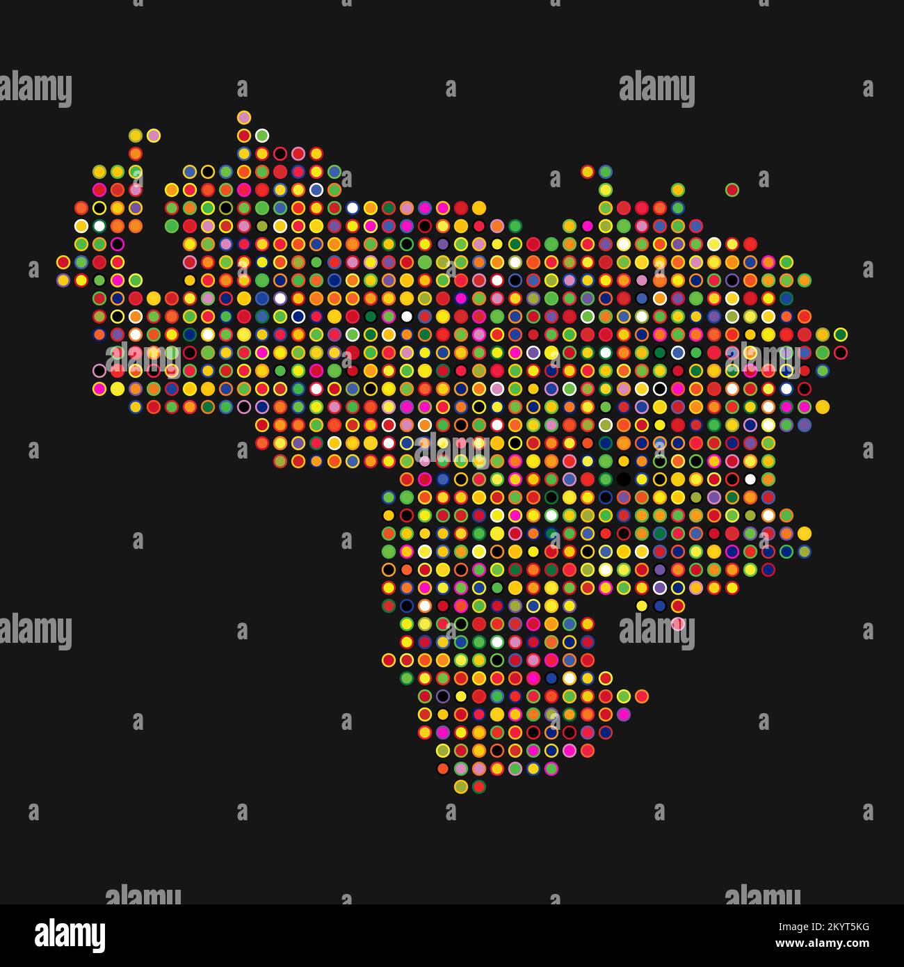 Venezuela Map Silhouette Pixelated generative pattern illustration ...