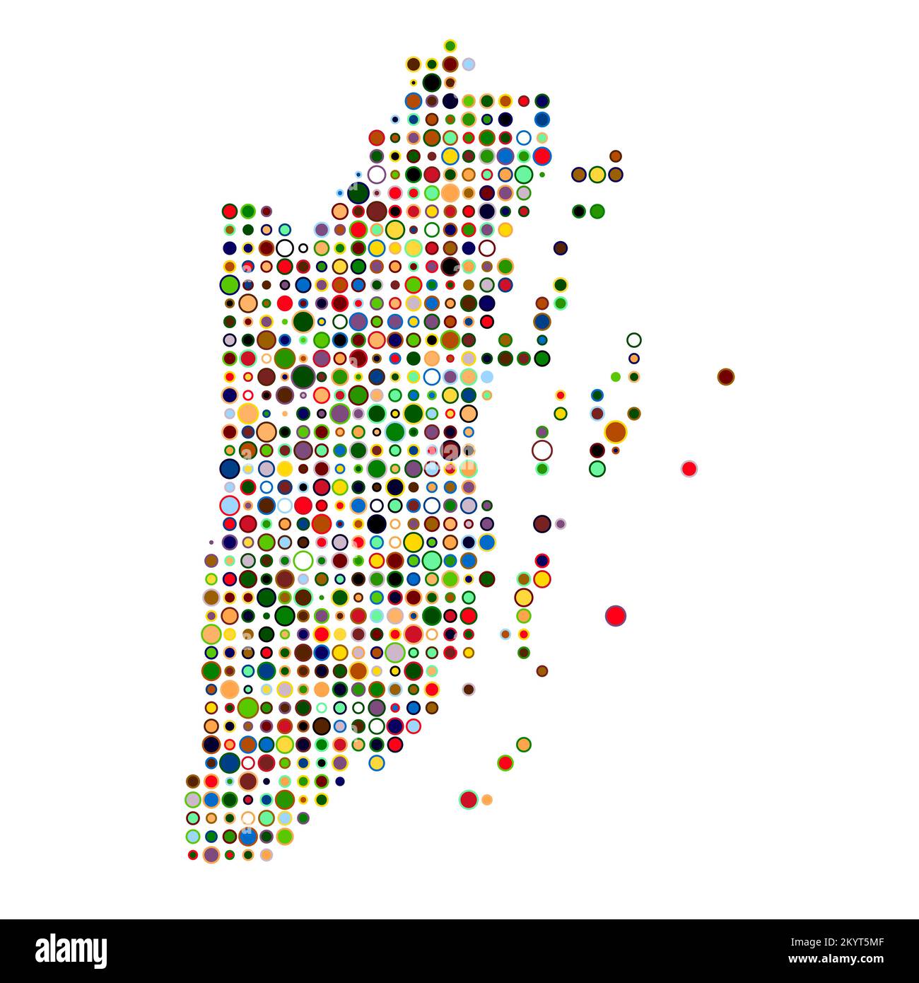 Belize Map Silhouette Pixelated generative pattern illustration Stock ...
