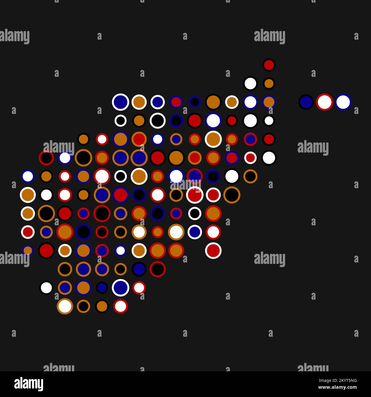 Afghanistan Map Silhouette Pixelated generative pattern illustration ...