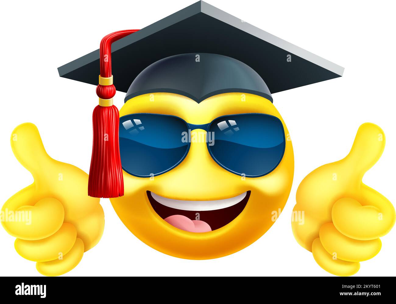 Emoji Graduate College Sunglasses Cartoon Emoticon Stock Vector Image ...