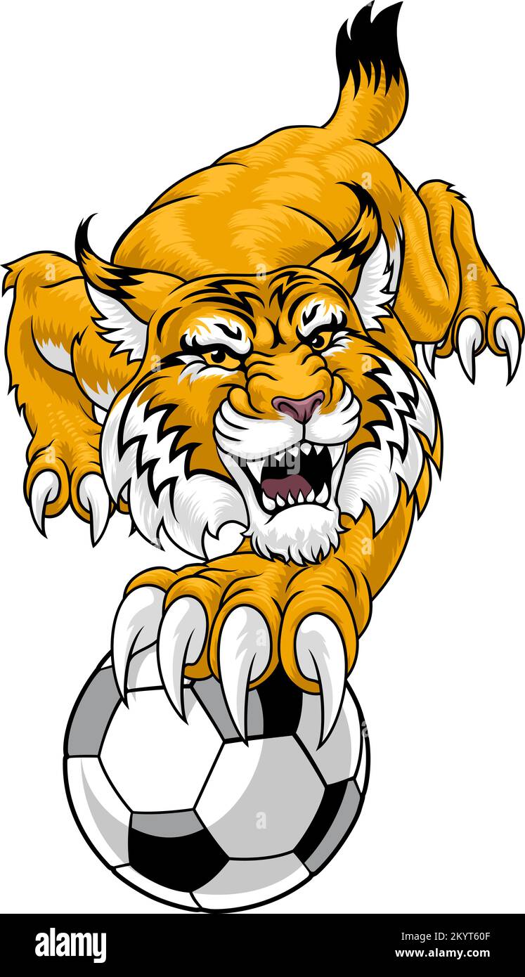 Wildcat Bobcat Soccer Football Animal Team Mascot Stock Vector Image ...