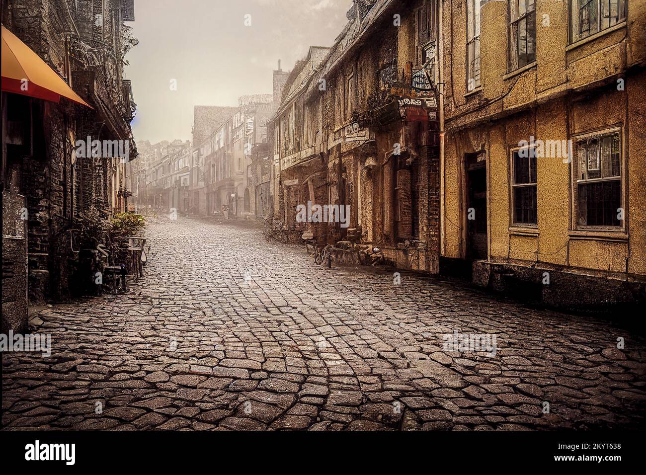 narrow street in the old town Stock Photo - Alamy