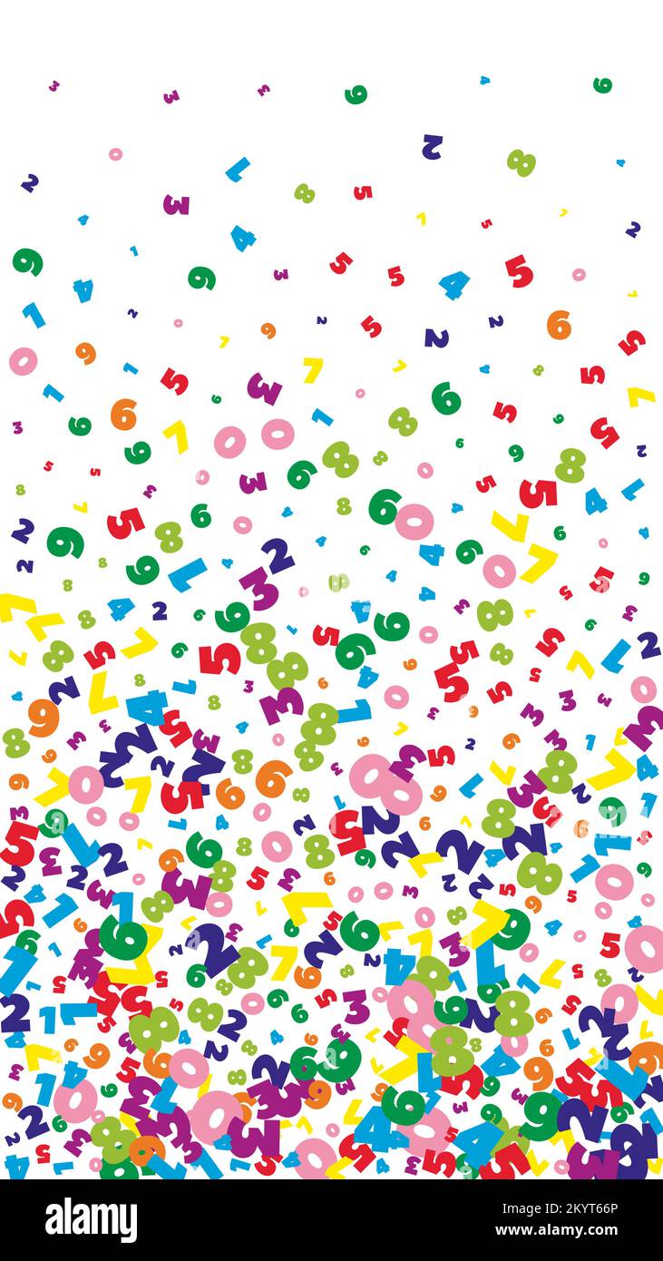 Falling bright numbers. Math study concept with flying digits. Nice ...