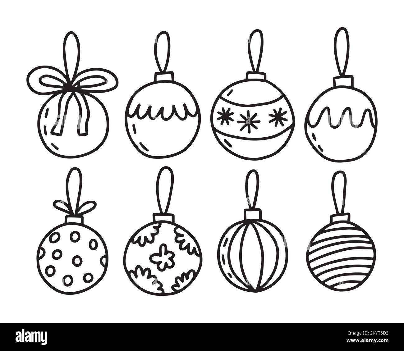 New year balls set Black and White Stock Photos & Images - Alamy